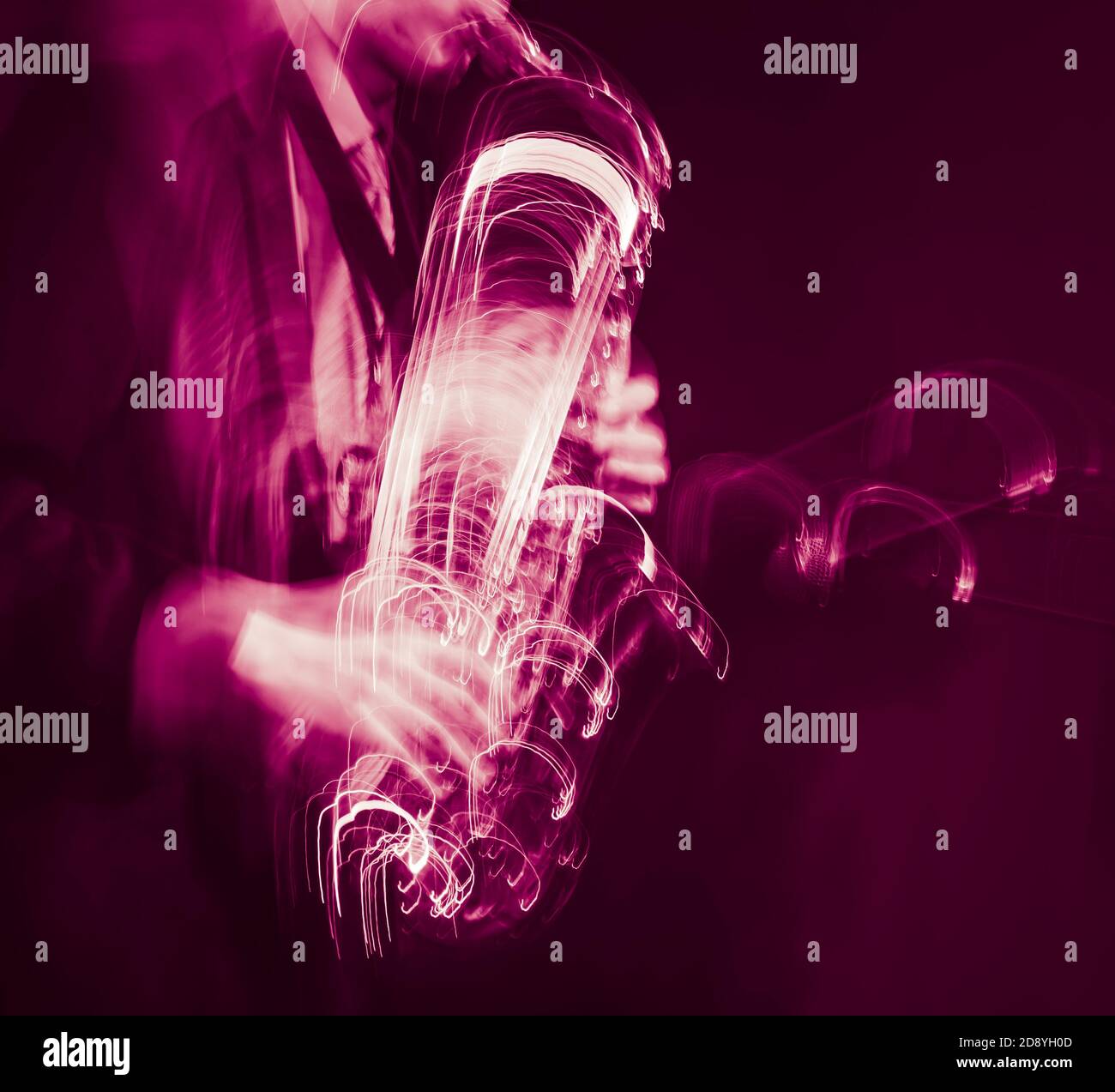 Jazz music concept. Saxophone player performing on stage. Sax player ...