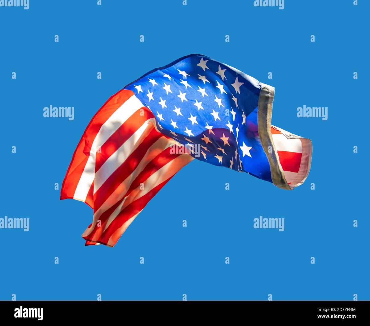 The national flag of the United States of America flying in the wind ...