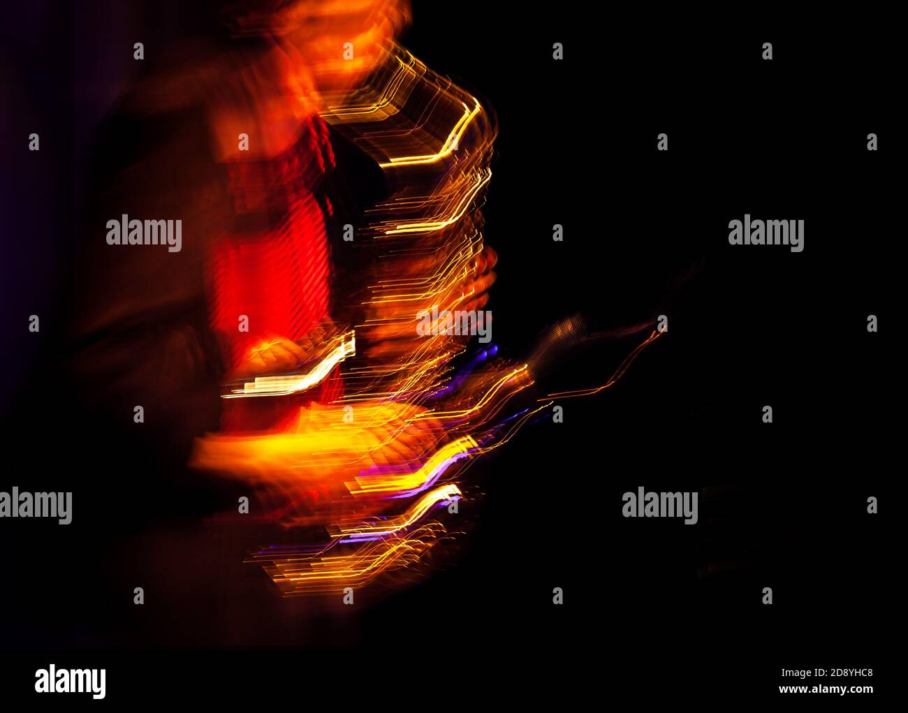 Jazz music concept. Abstract motion blurred image of saxophone player ...