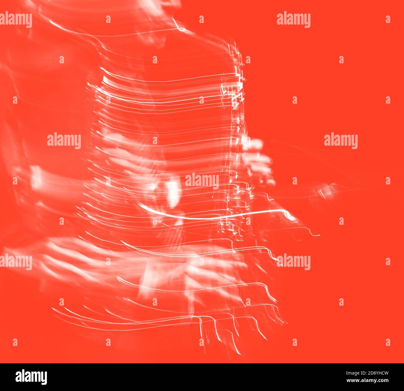 Jazz music concept. Abstract motion blurred image of saxophone player ...