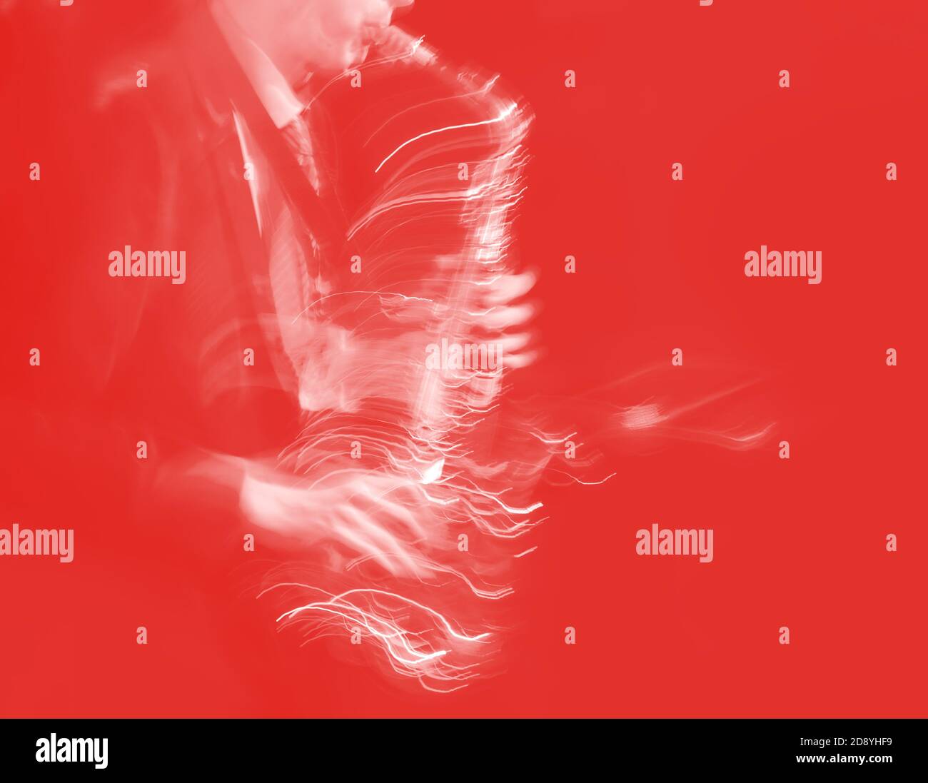 Jazz music concept. Abstract motion blurred image of saxophone player ...
