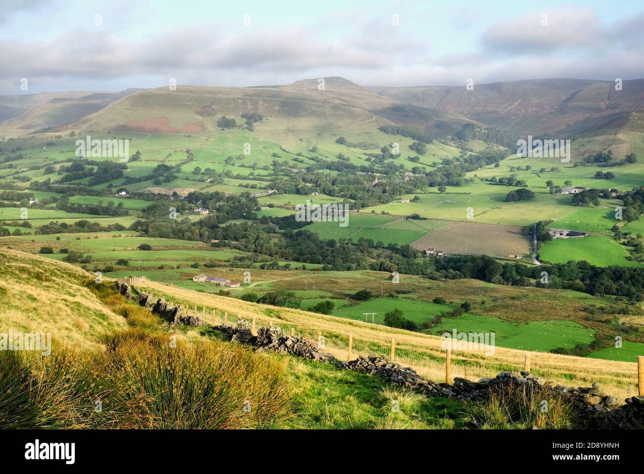 View towards Edale valley, in the Peak District, Derbyshire Stock Photo ...