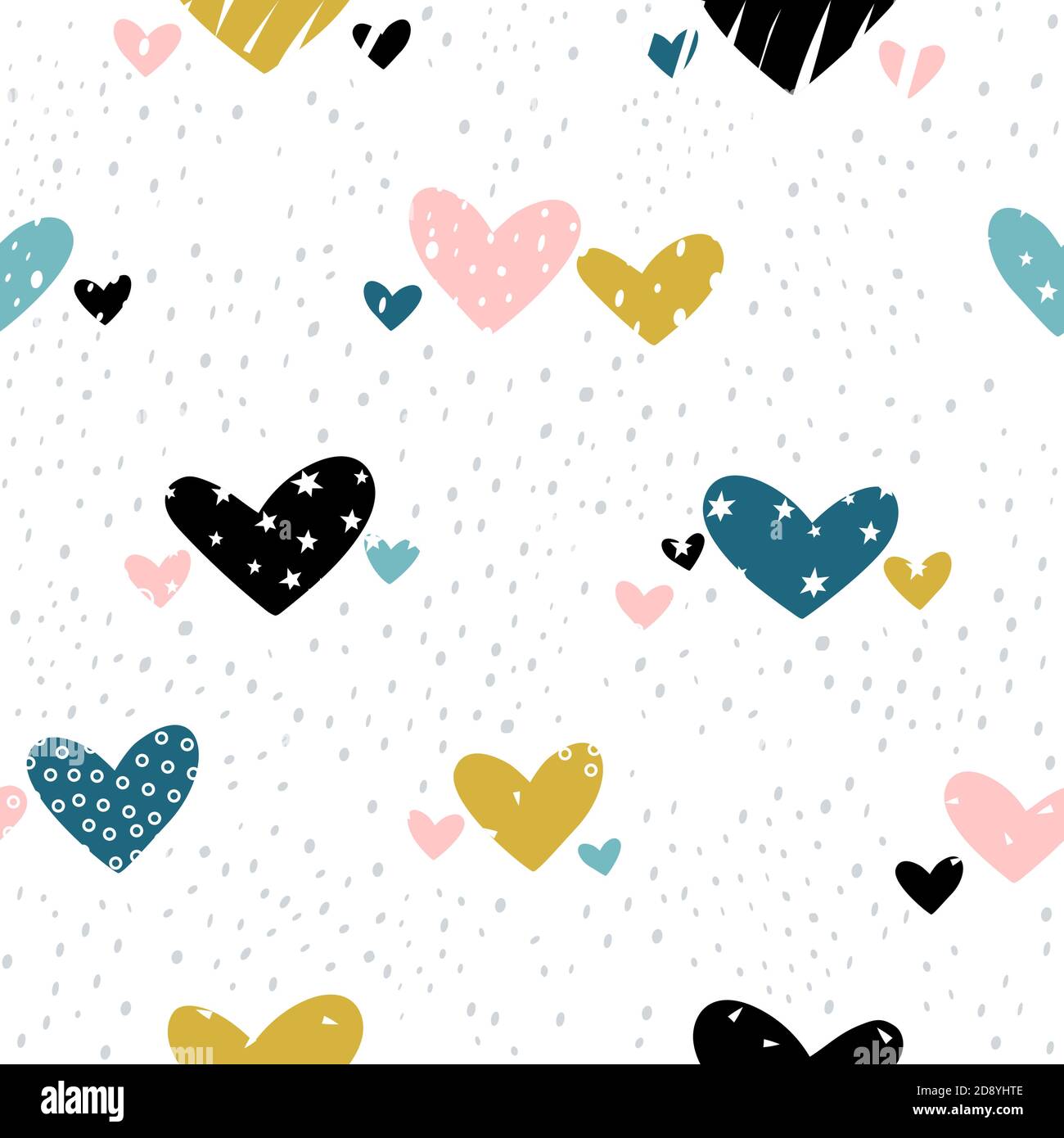 Vector seamless pattern with heart Stock Vector Image & Art - Alamy