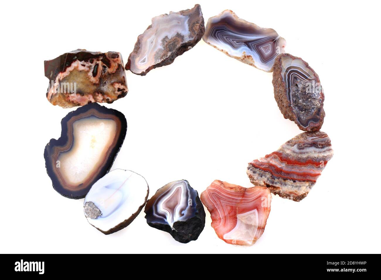 color agates isolated on the white background Stock Photo - Alamy