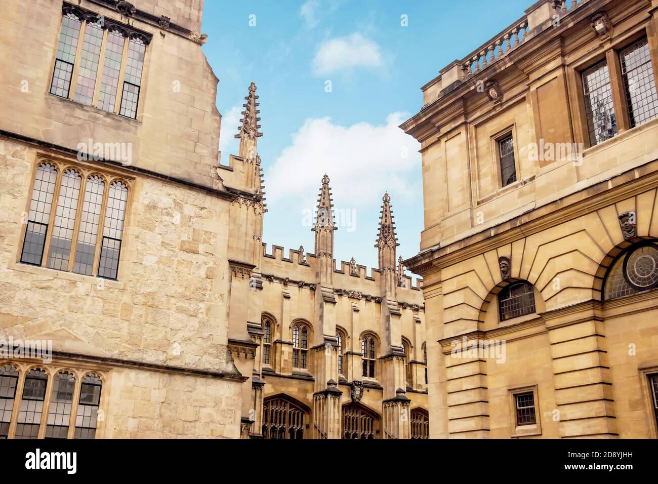Exterior of the Bodleian Library building with blue sky in Oxford Stock ...