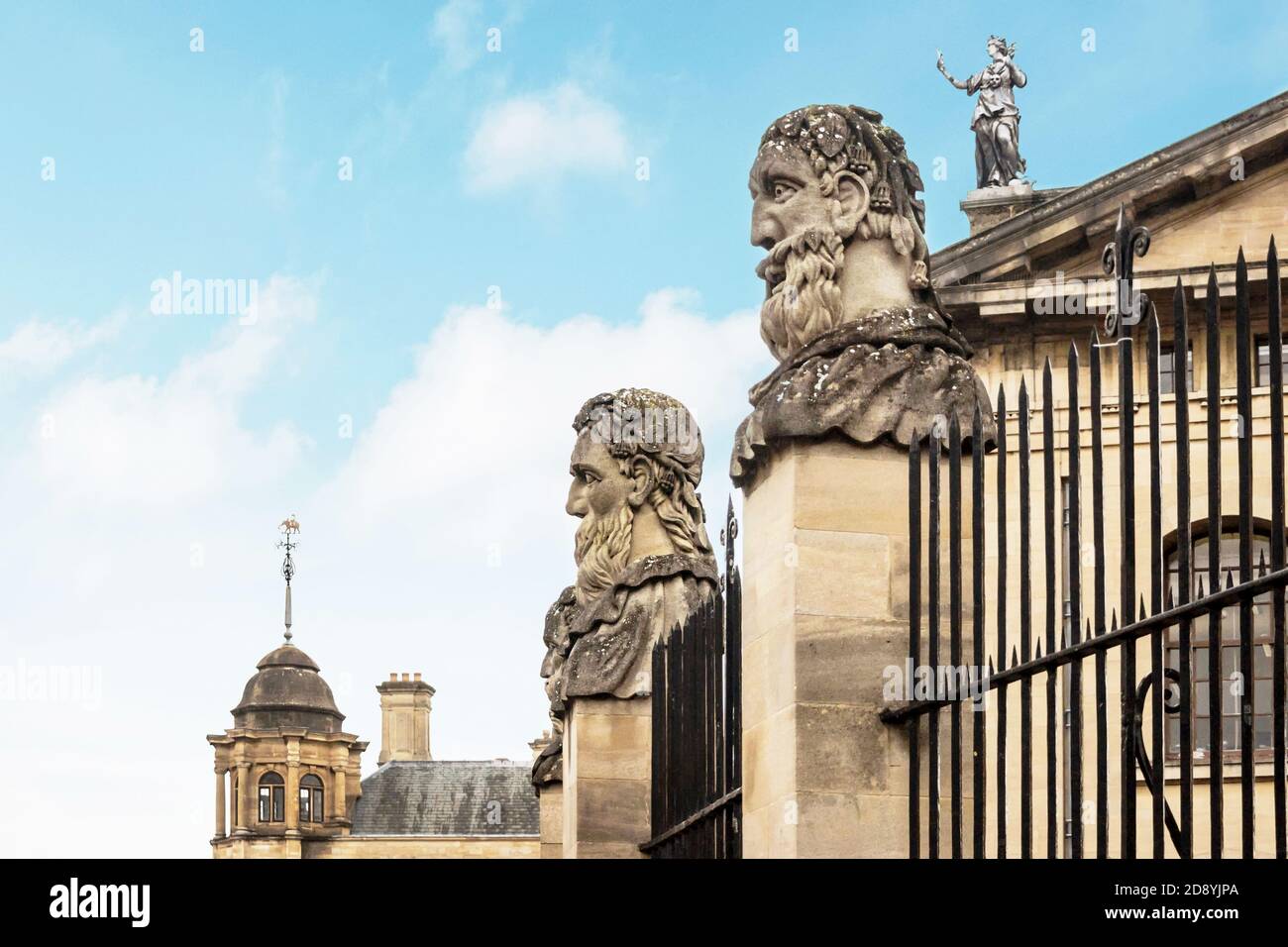 emperor heads sculpture at the Sheldonian Theatre building in Oxford ...