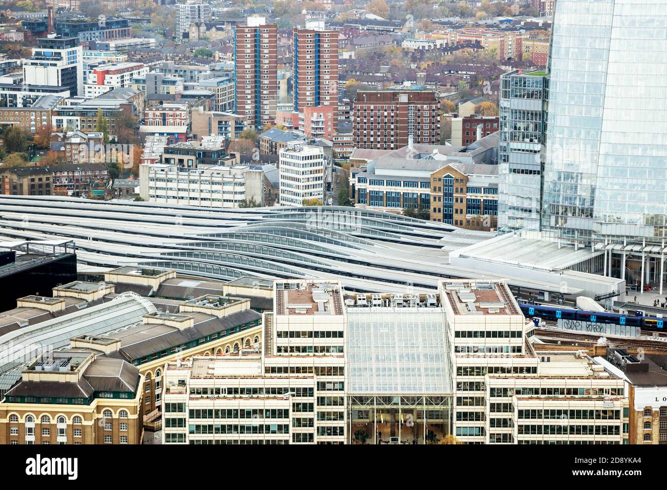 Aerial view cityscape of London Bridge train station Stock Photo - Alamy