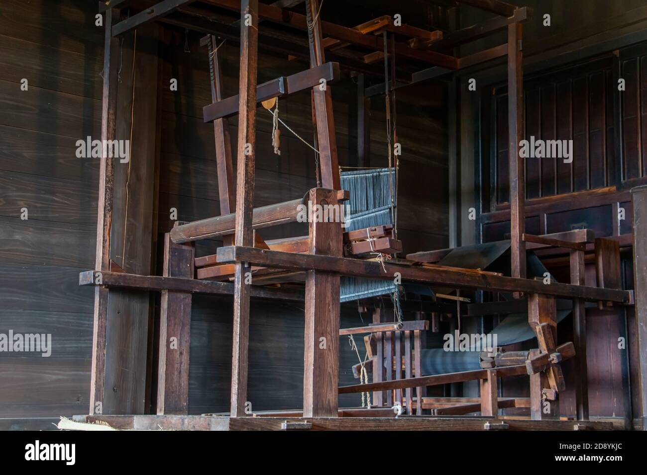 An old historical weaving loom in house, Japan countryside Stock Photo ...