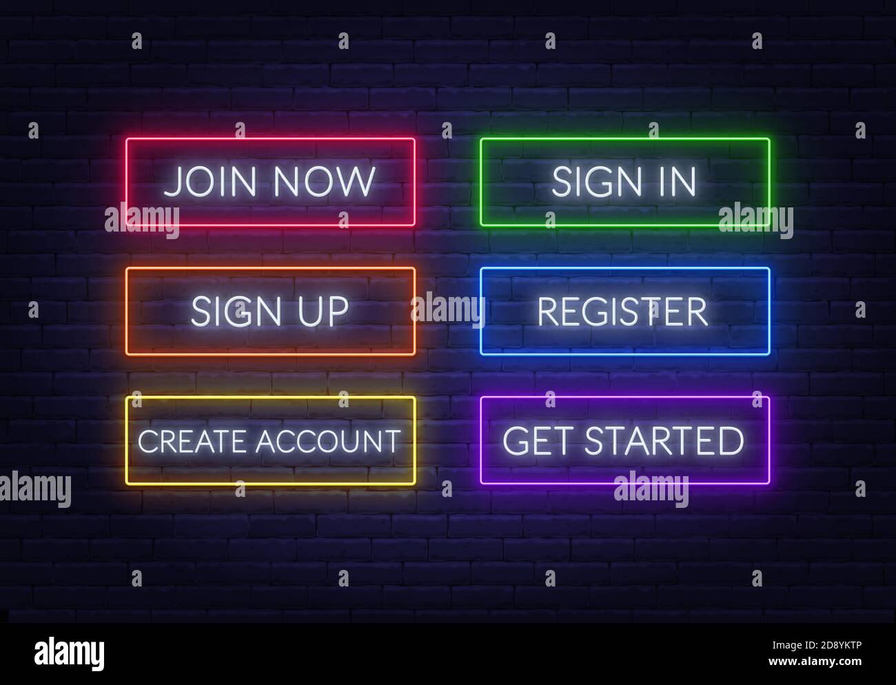 Join now, Sign in, Sign up, Register, Create account, Get started neon ...