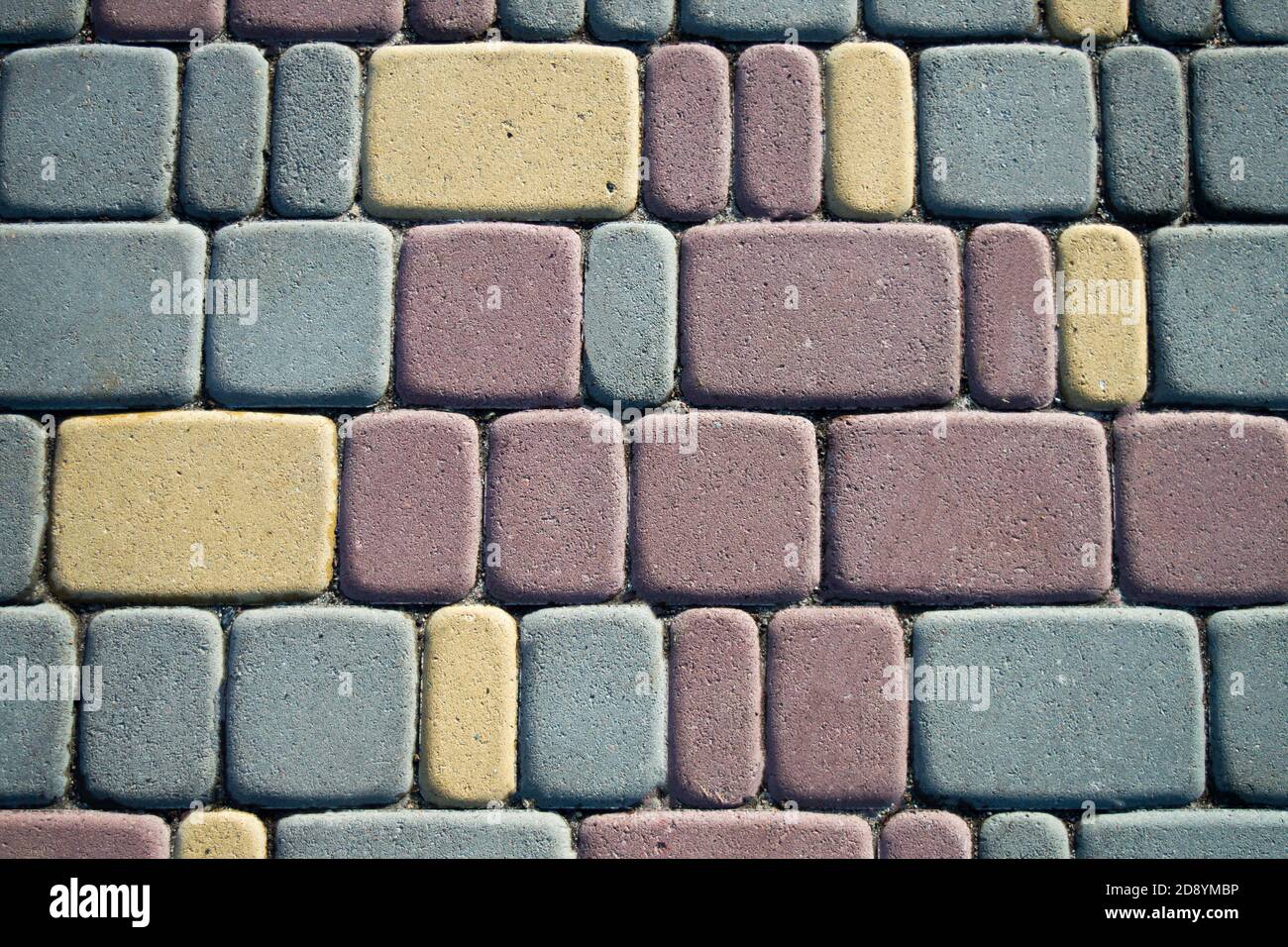 Colorful paving slabs background texture. Exterior finishing ...