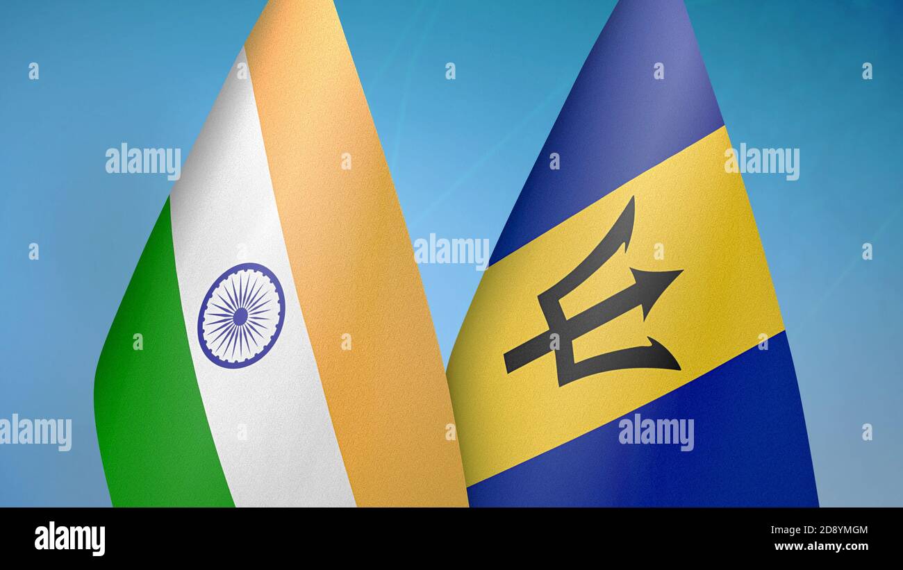 India and Barbados two flags Stock Photo - Alamy