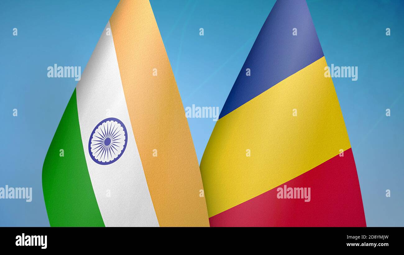 India and Chad two flags Stock Photo - Alamy