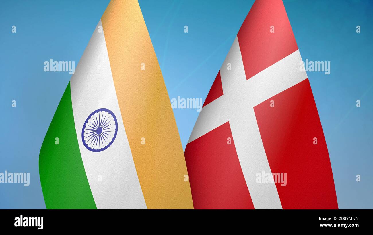 India and Denmark two flags Stock Photo - Alamy
