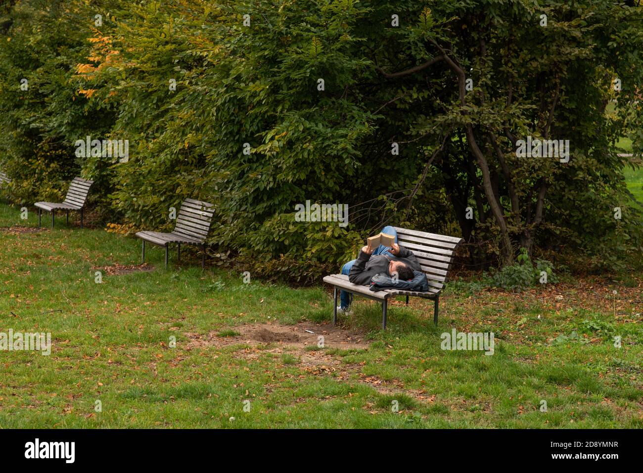 Prevent people lying on benches hi-res stock photography and images - Alamy