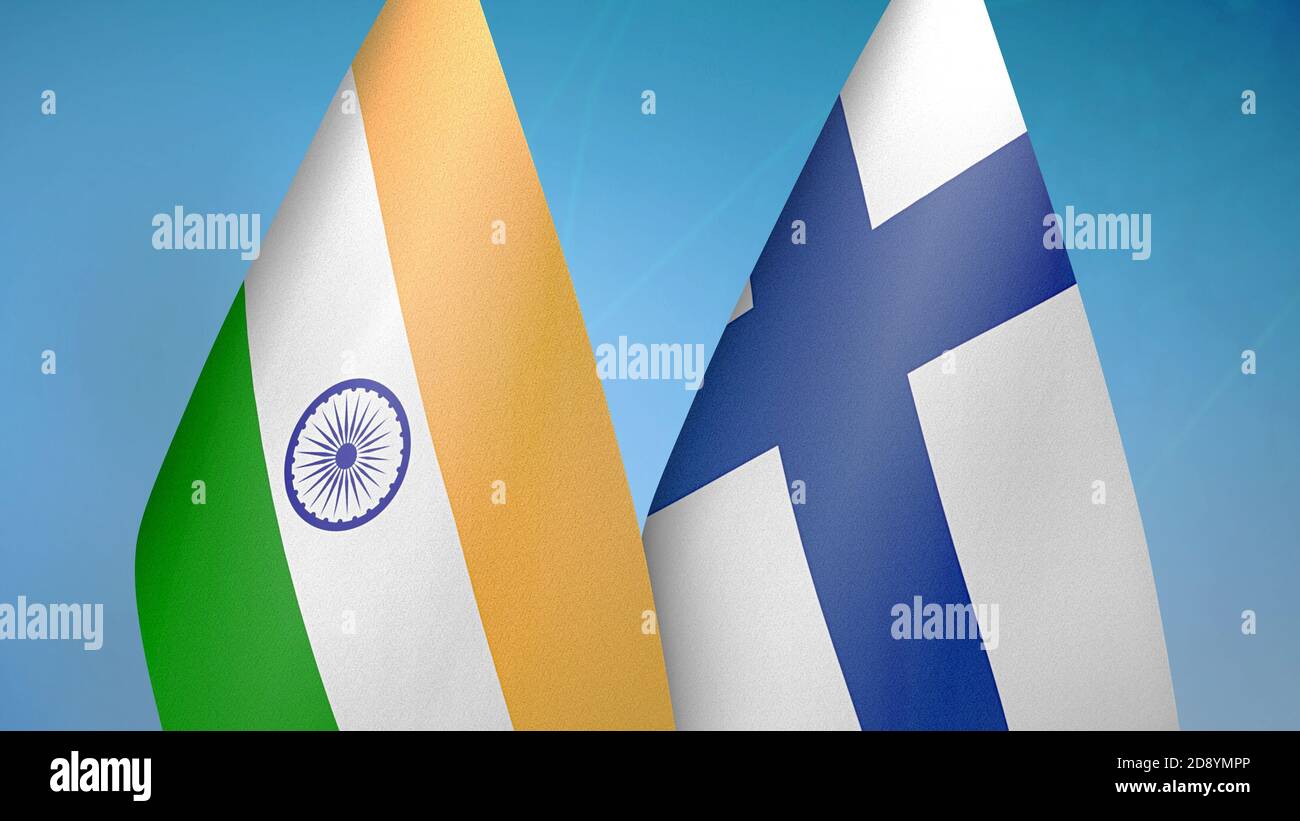 India and Finland two flags Stock Photo - Alamy