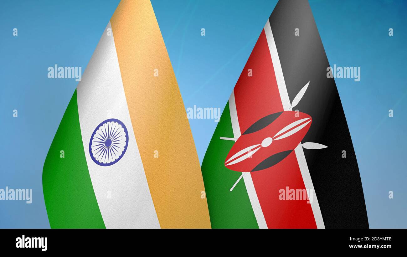 India and Kenya two flags Stock Photo - Alamy