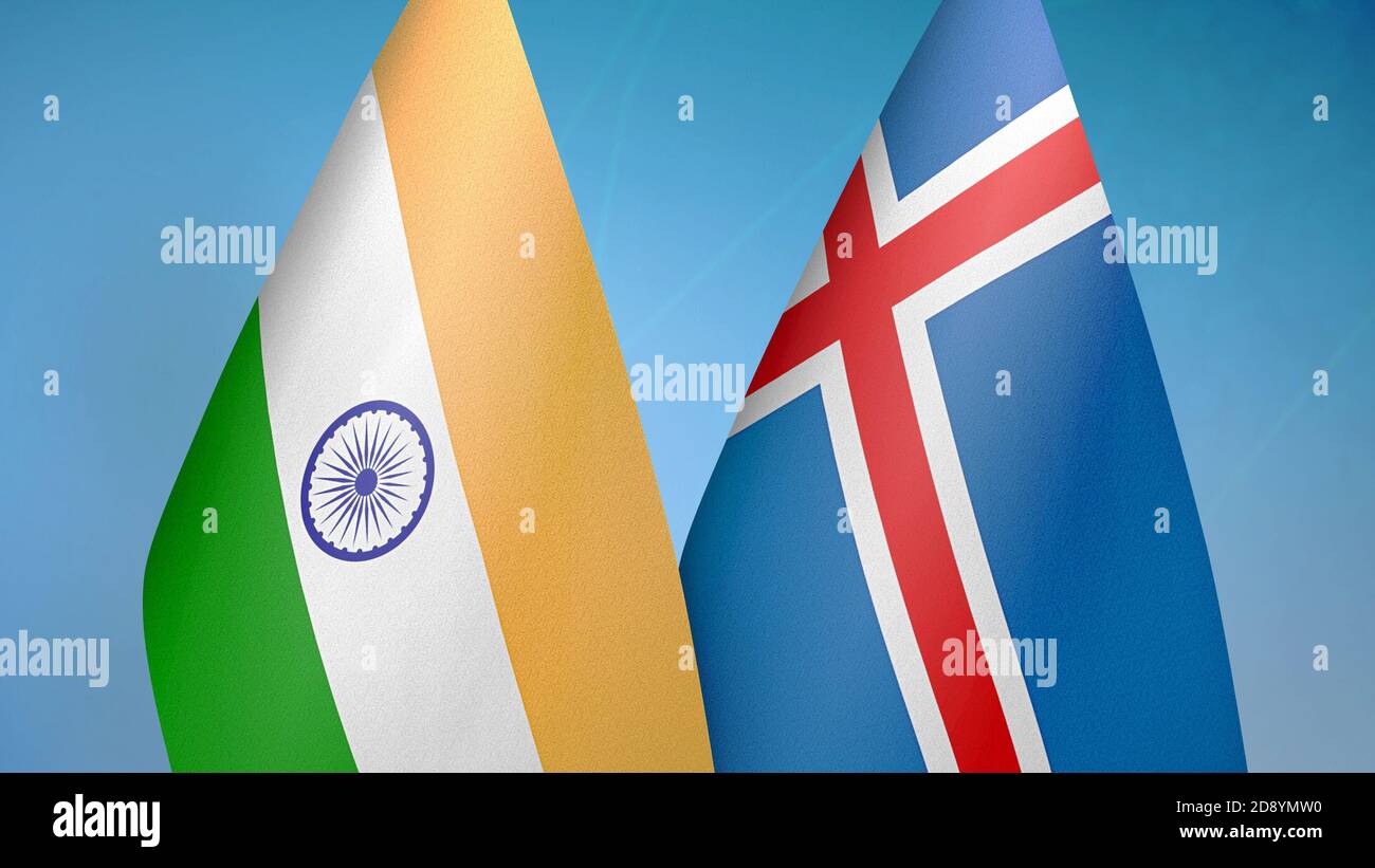 India and Iceland two flags Stock Photo - Alamy
