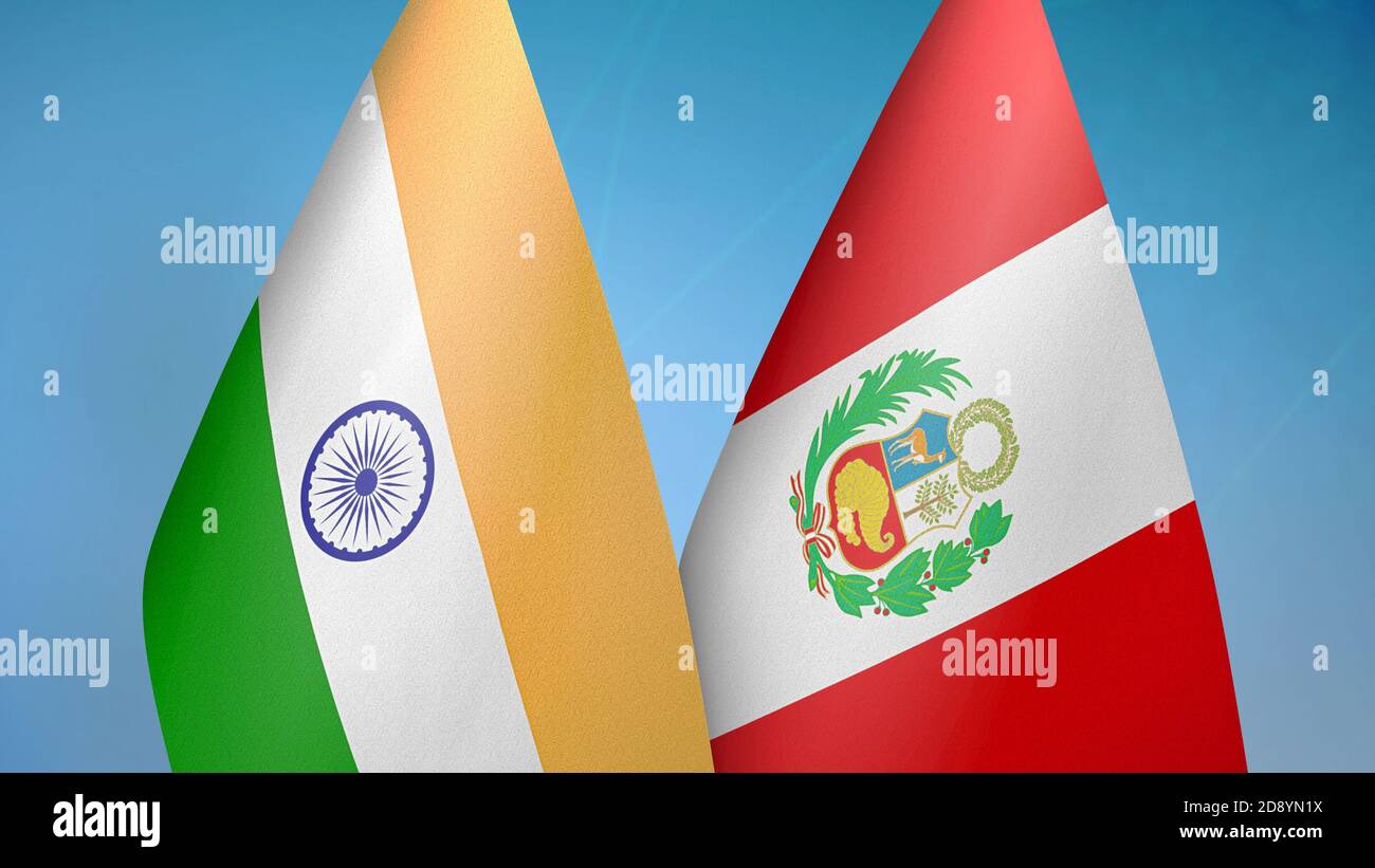 India and Peru two flags Stock Photo - Alamy