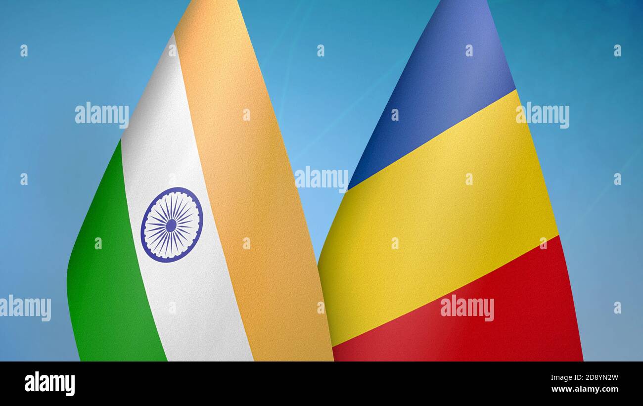 India and Romania two flags Stock Photo - Alamy
