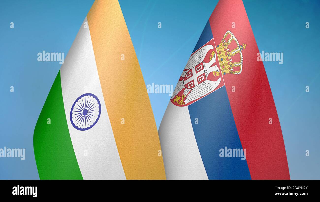India and Serbia two flags Stock Photo - Alamy