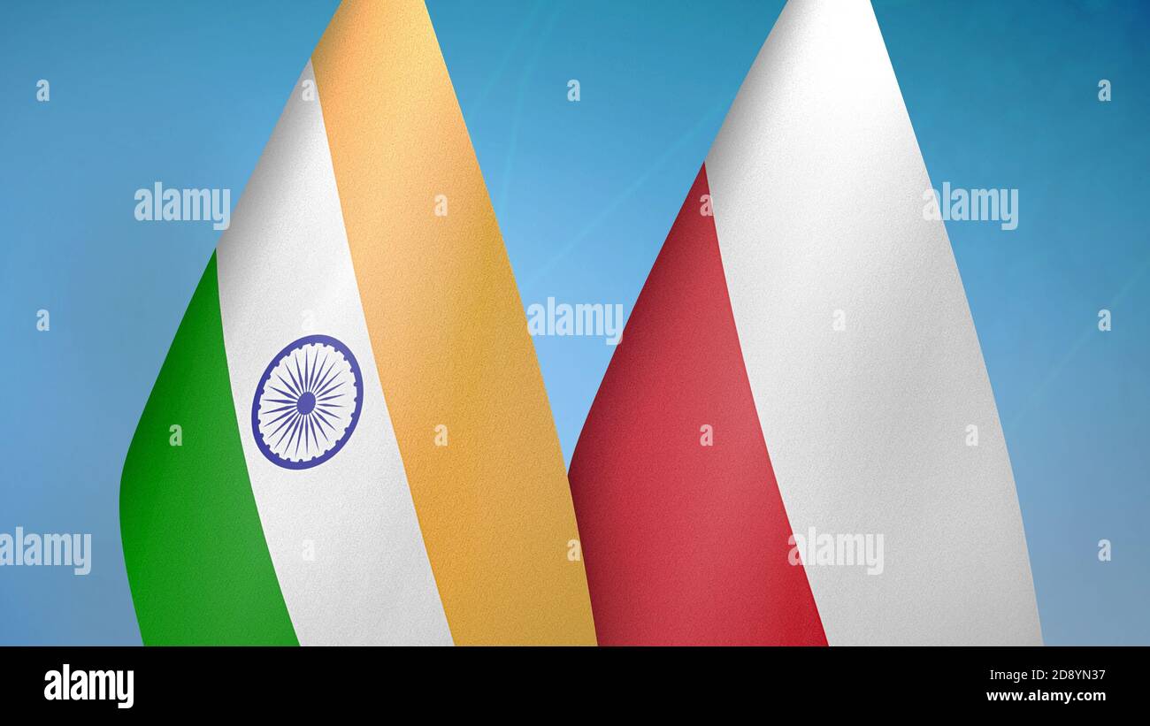 India and Poland two flags Stock Photo - Alamy