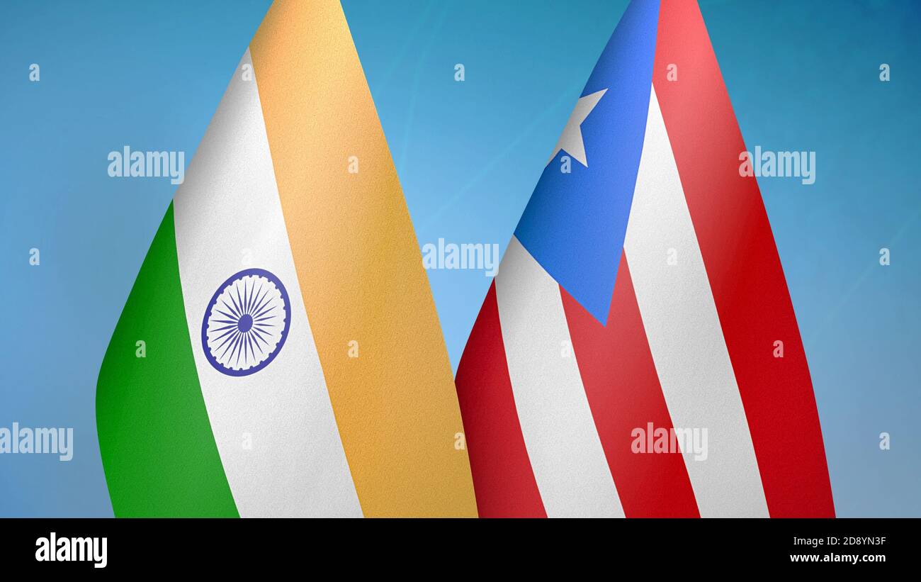 India and Puerto Rico two flags Stock Photo - Alamy
