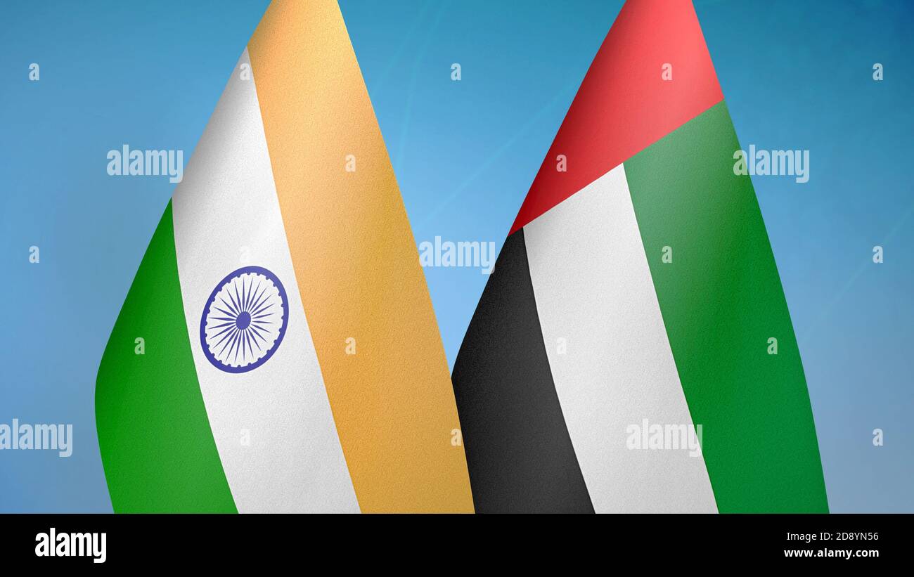India and United Arab Emirates two flags Stock Photo - Alamy
