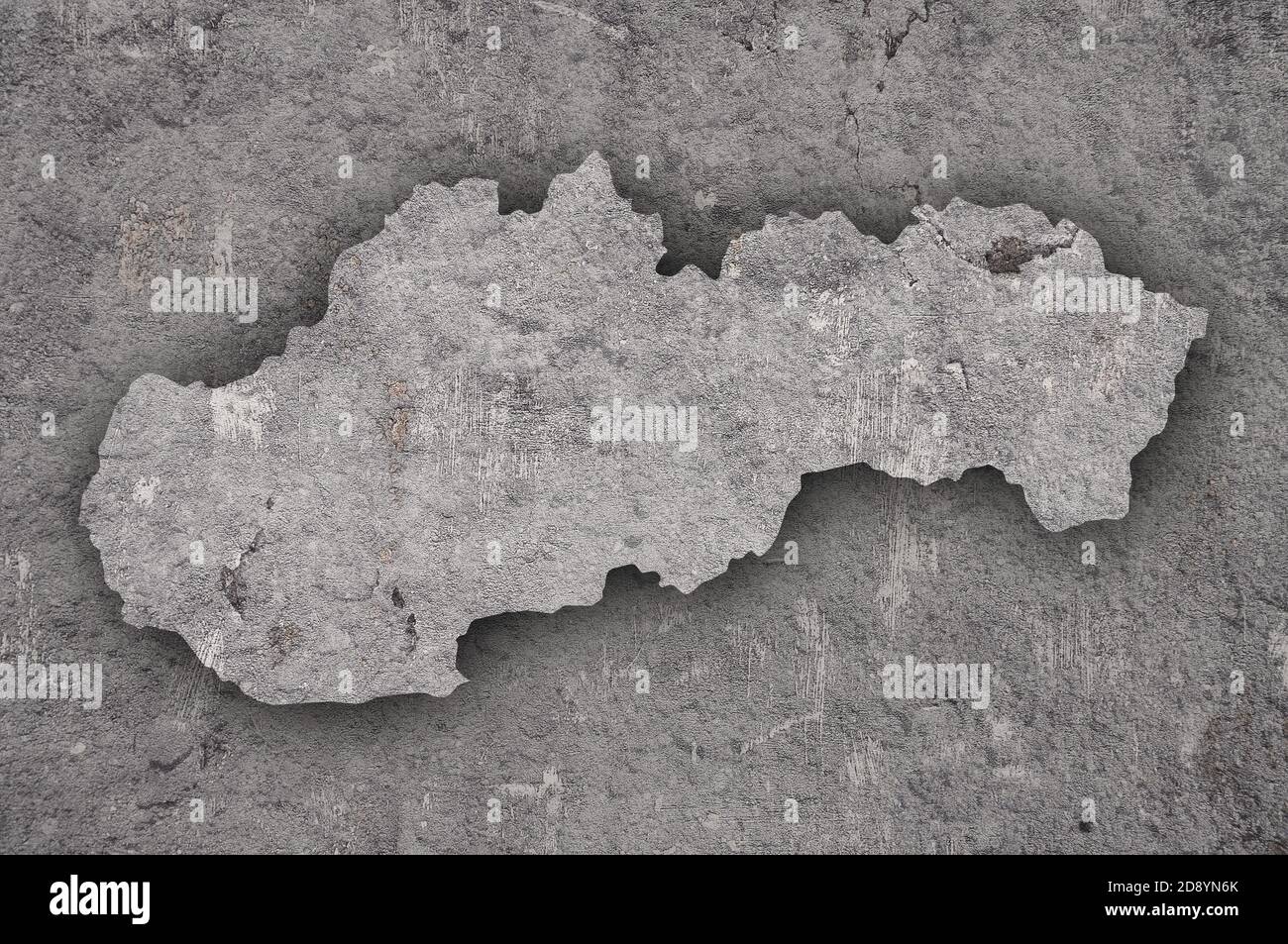 Map of Slovakia on weathered concrete Stock Photo - Alamy