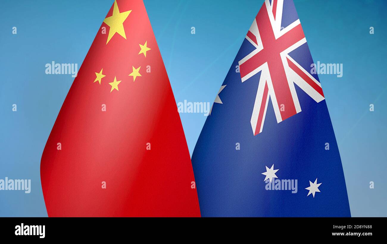 Australia china table flags hi-res stock photography and images - Alamy