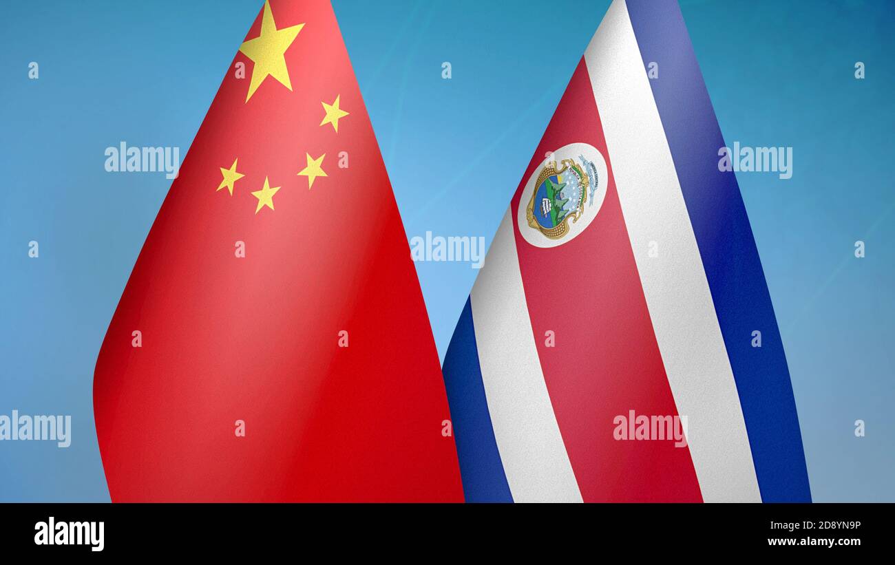 China and Costa Rica two flags Stock Photo - Alamy