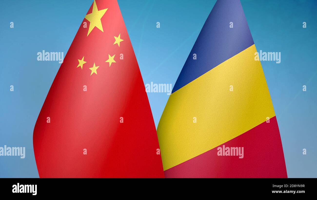 China and Chad two flags Stock Photo - Alamy