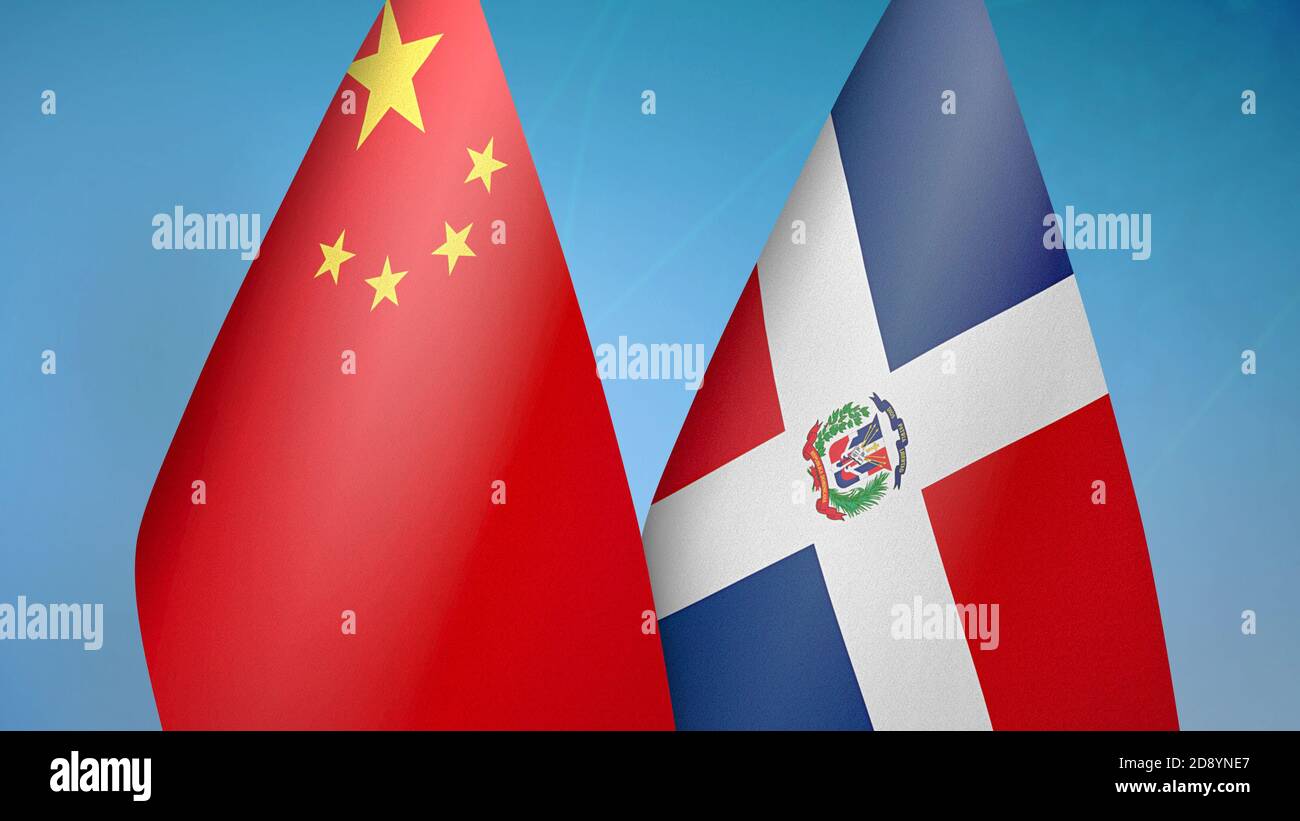 China and Dominican Republic two flags Stock Photo - Alamy