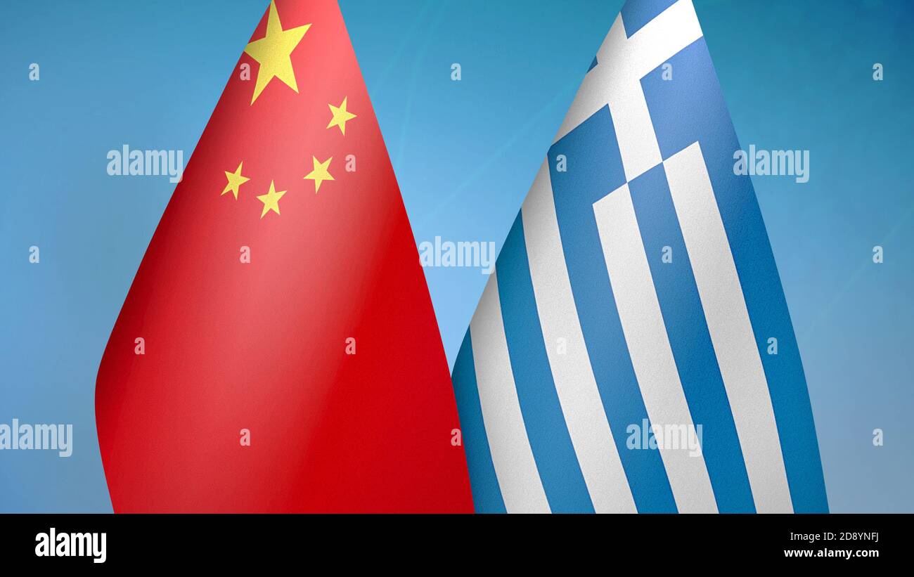 China greece flags hi-res stock photography and images - Alamy