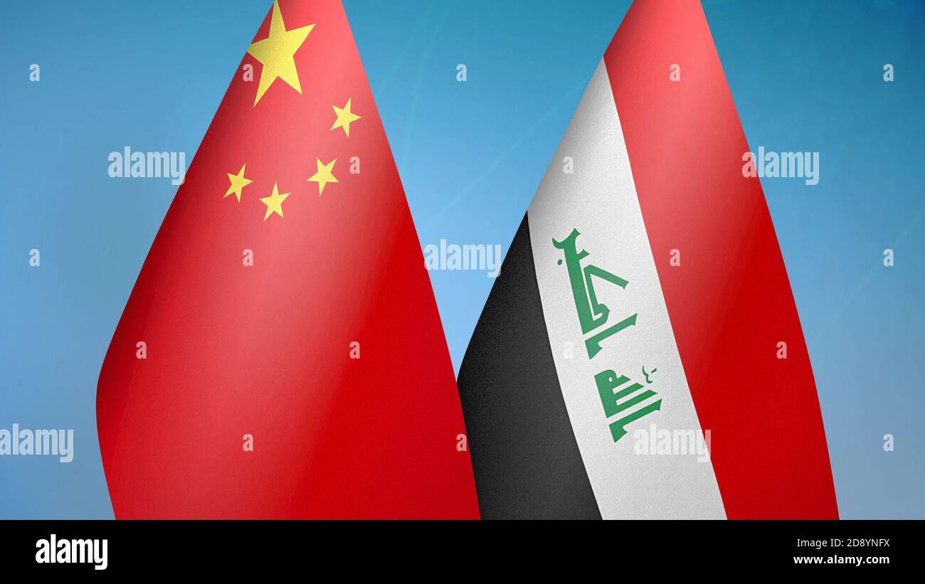 China and Iraq two flags Stock Photo - Alamy
