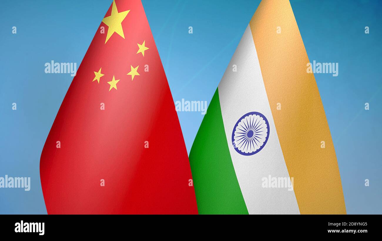 China india two flags hi-res stock photography and images - Alamy