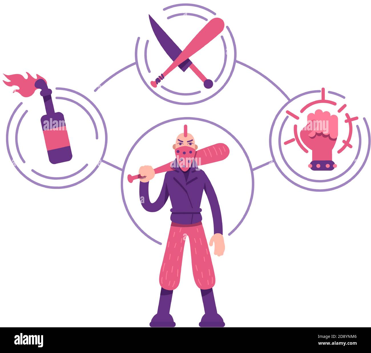 Rebel archetype flat concept vector illustration Stock Vector Image ...