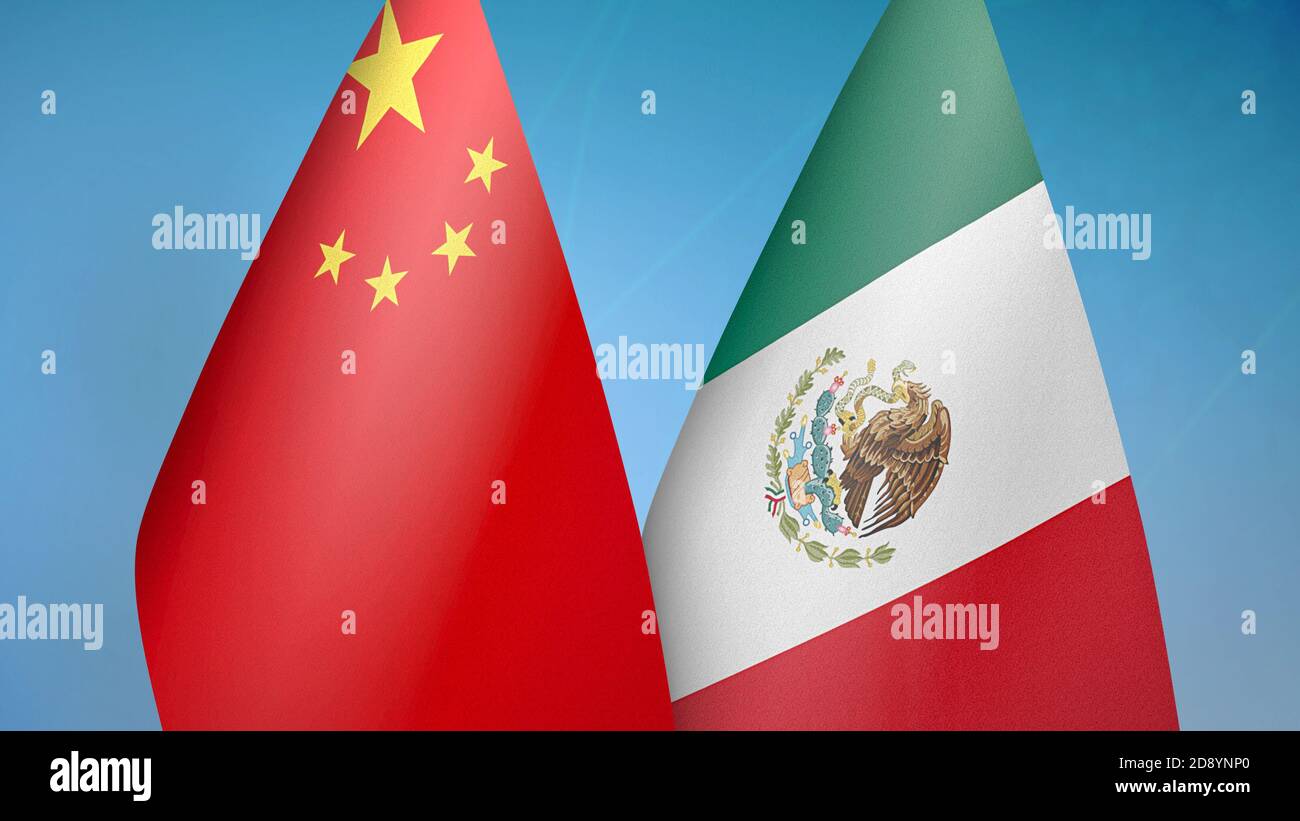 China and Mexico two flags Stock Photo - Alamy