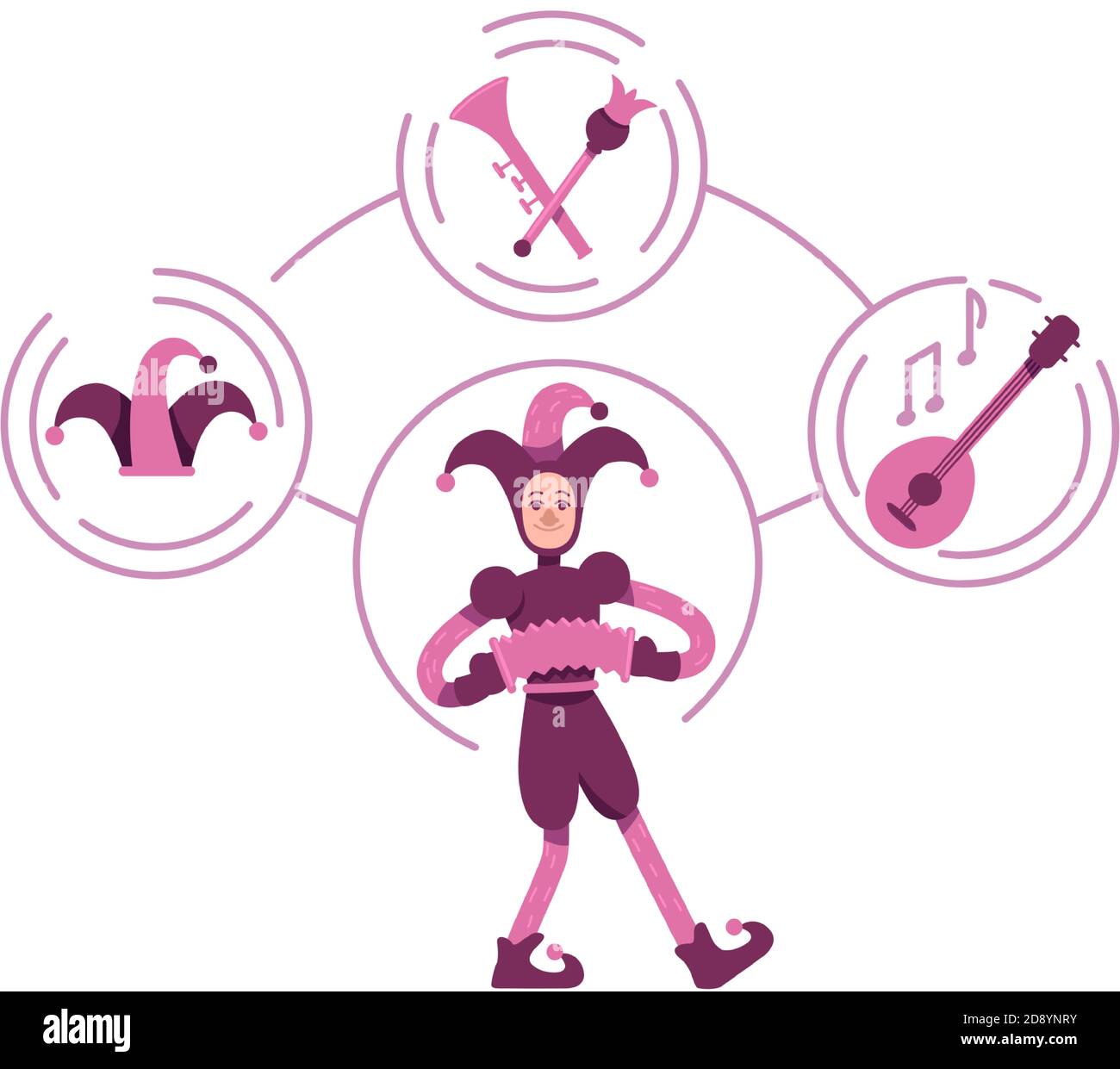 Jester archetype flat concept vector illustration Stock Vector Image ...