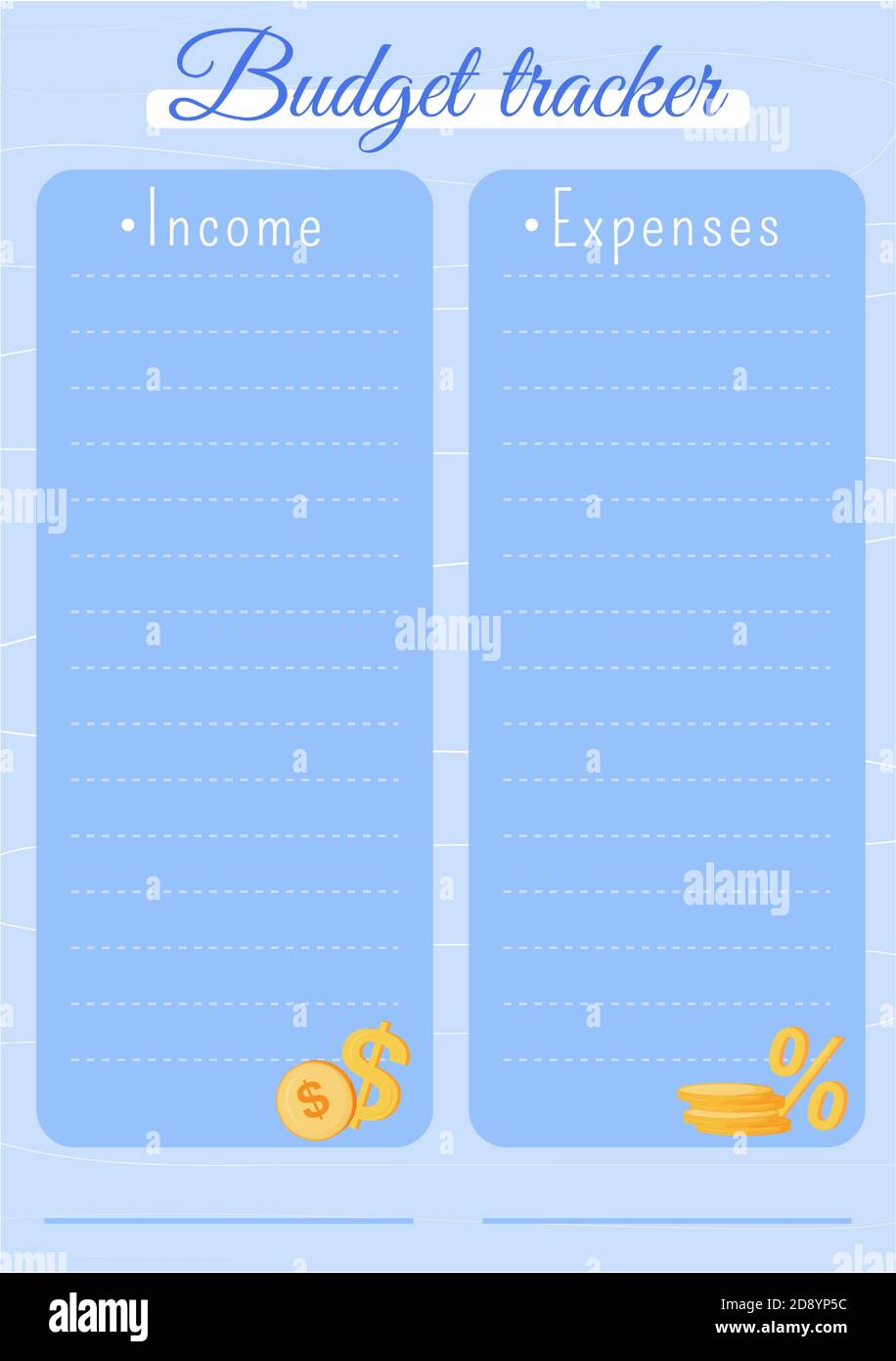 Budget tracker creative planner page design Stock Vector Image & Art ...