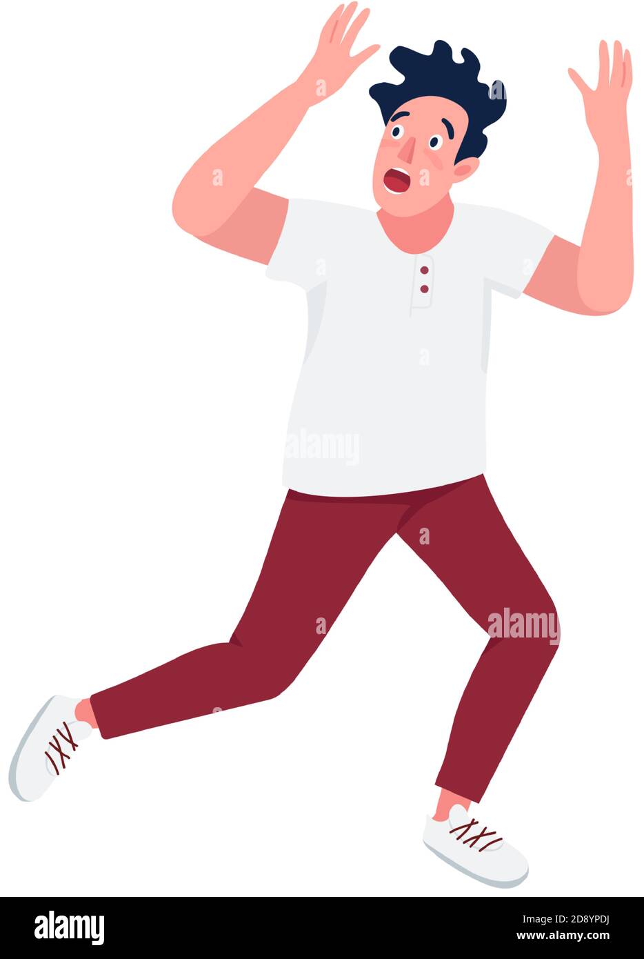 Man running in panic flat color vector detailed character Stock Vector Image & Art - Alamy