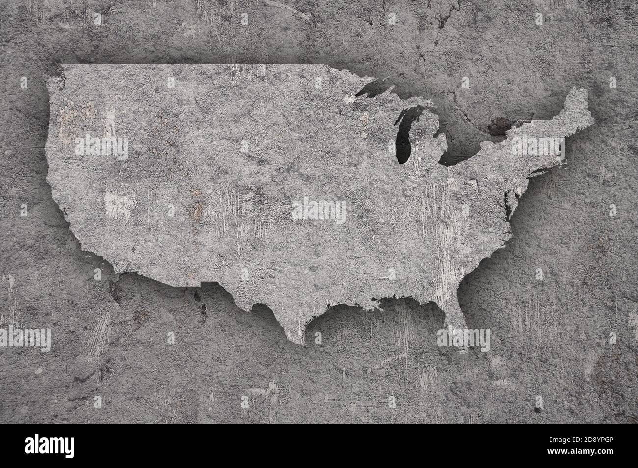 Map of USA on weathered concrete Stock Photo - Alamy