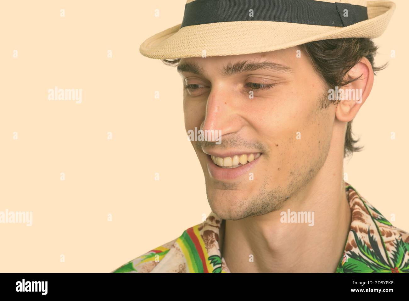 Man smiling looking down hi-res stock photography and images - Alamy