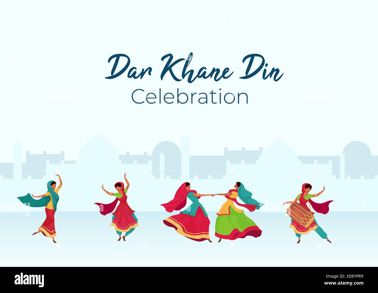 Dar Khane Din celebration poster flat vector template Stock Vector ...