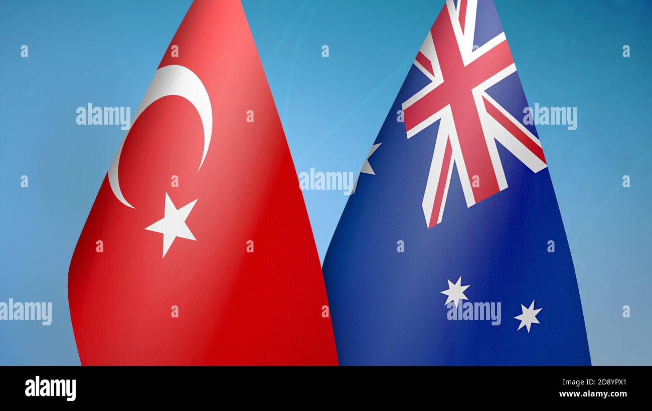 Turkey and Australia two flags Stock Photo - Alamy