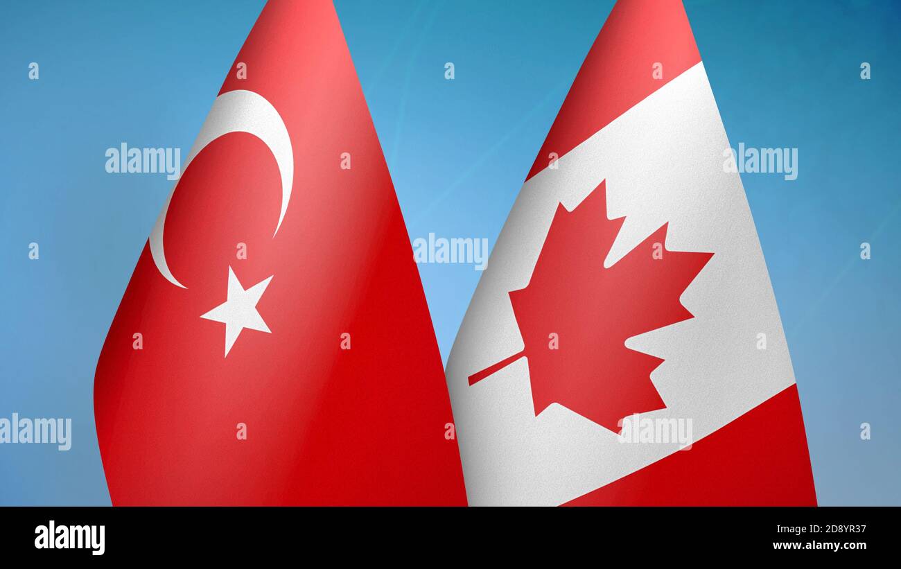 Turkey and Canada two flags Stock Photo - Alamy