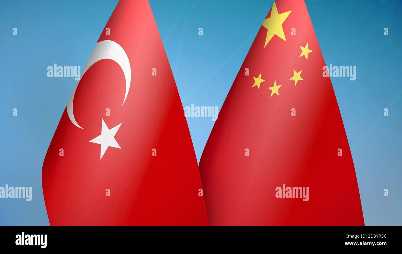 Turkey and China two flags Stock Photo - Alamy
