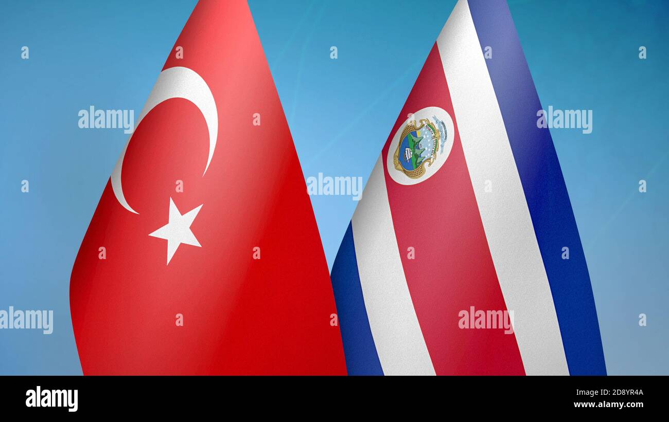 Turkey and Costa Rica two flags Stock Photo - Alamy