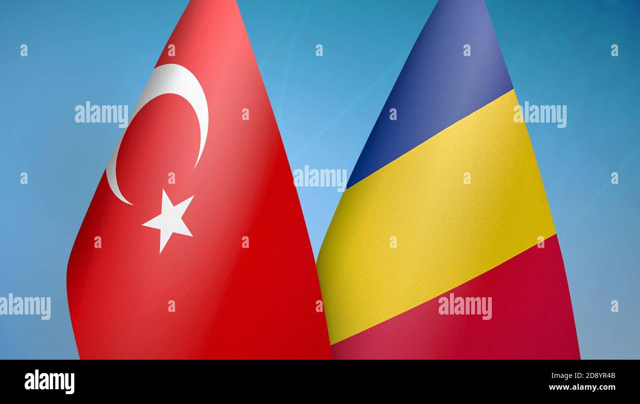 Turkey and Chad two flags Stock Photo - Alamy
