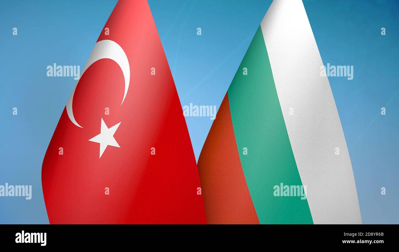 Turkey and Bulgaria two flags Stock Photo - Alamy