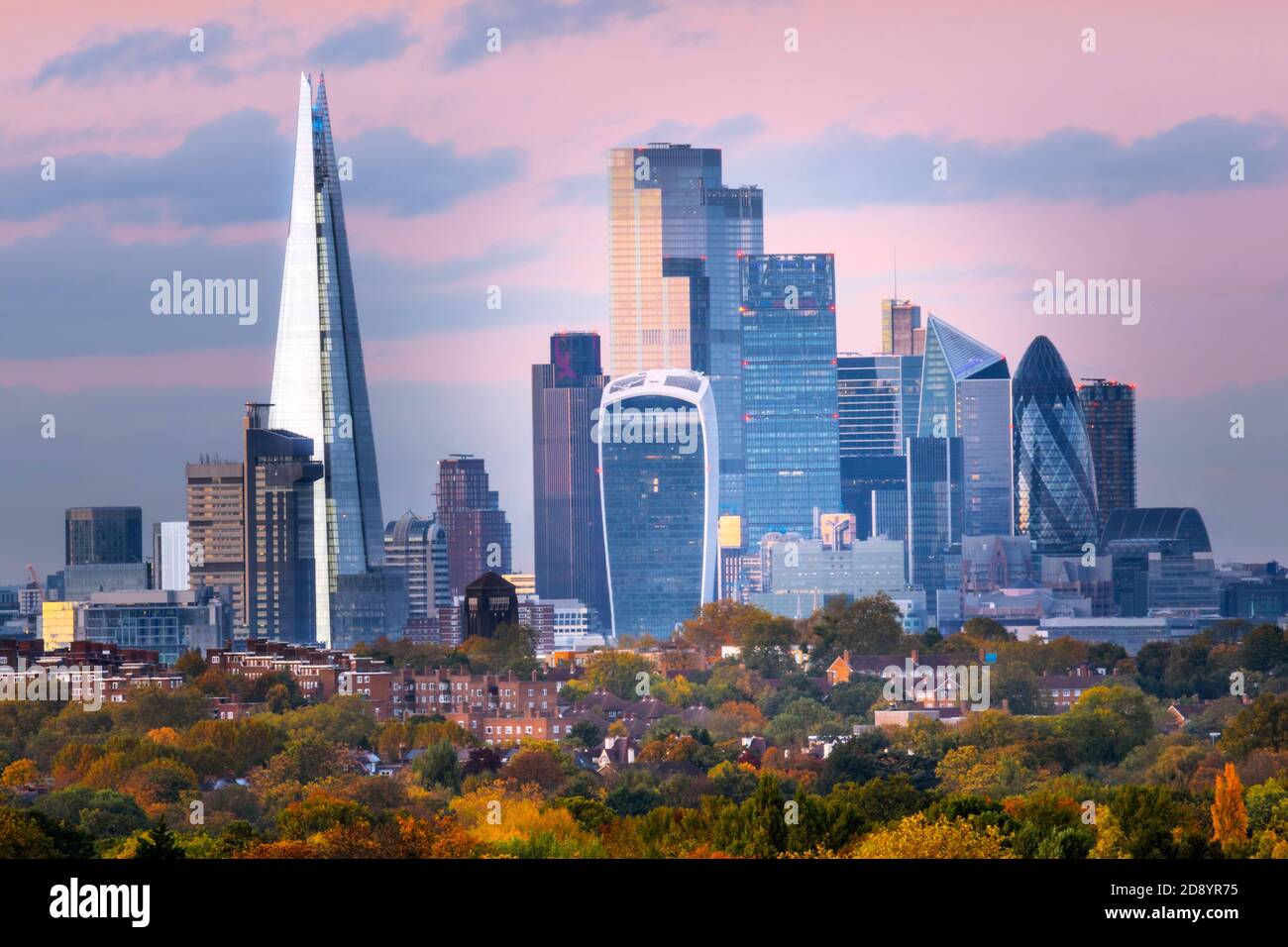 UK, London, Central London. Skyline view of downtown London from ...